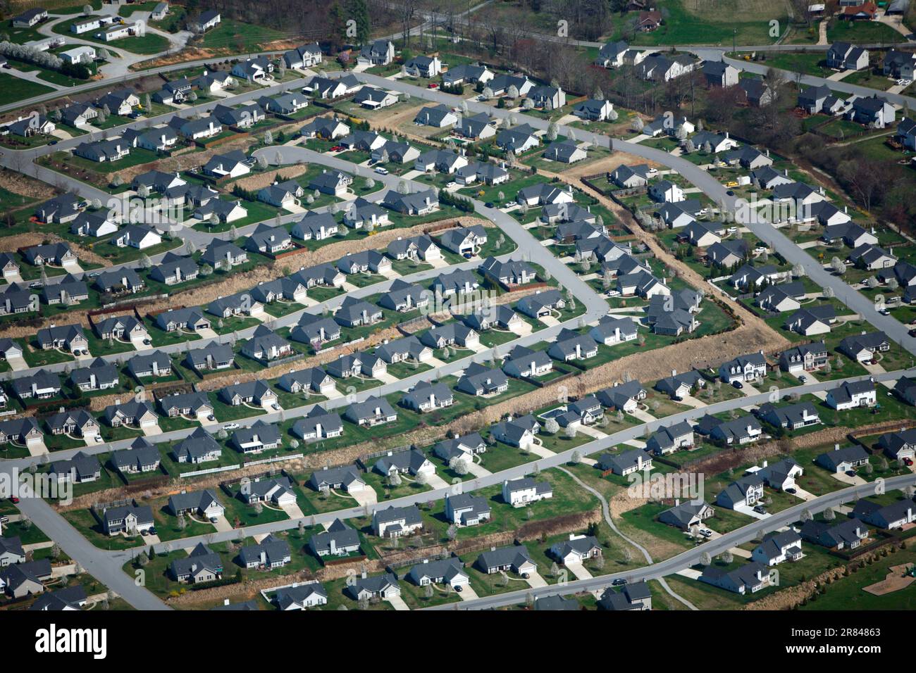Aerial view of dense suburban housing development Stock Photo - Alamy
