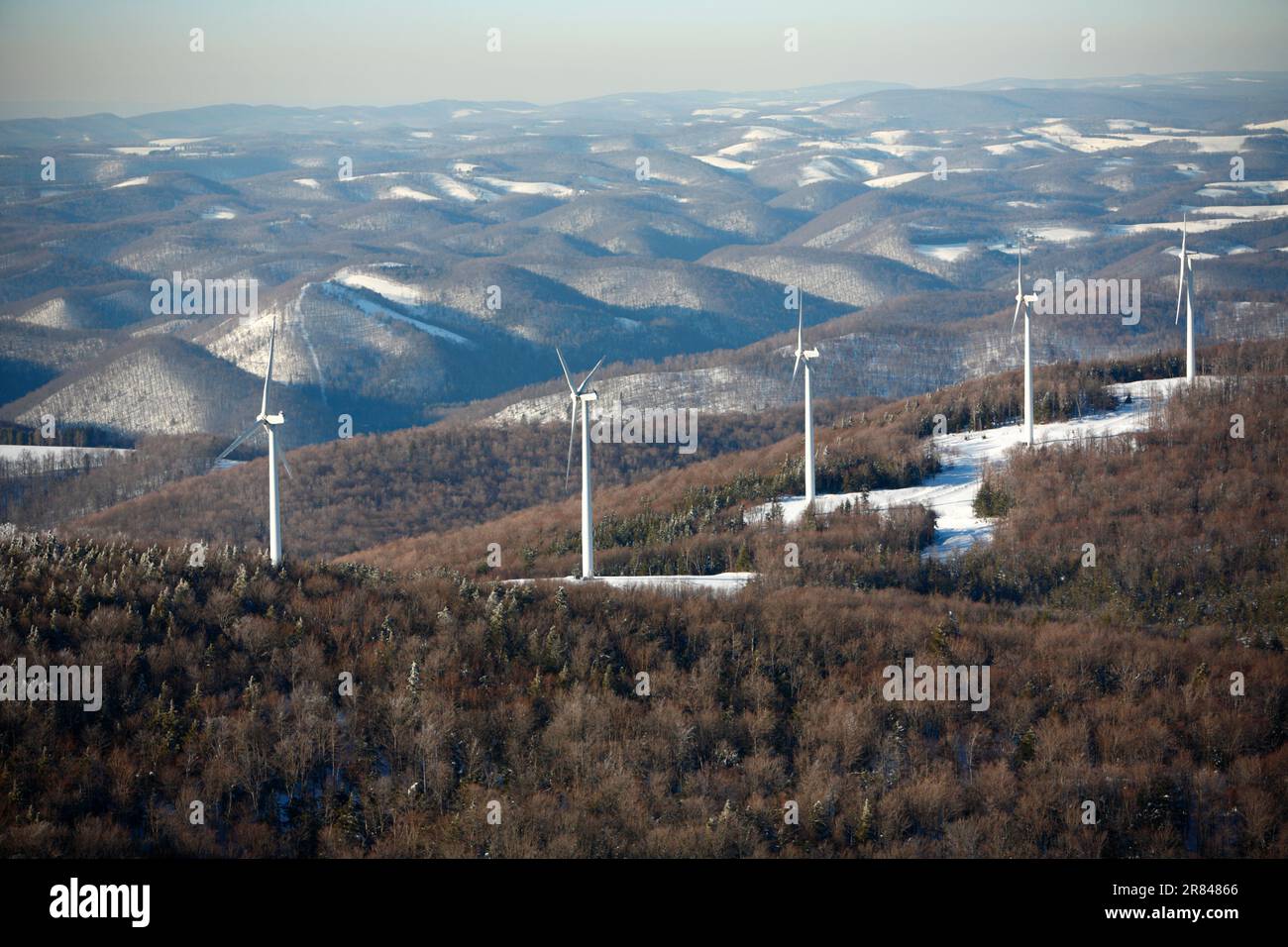 Wind power farm in winter Stock Photo - Alamy