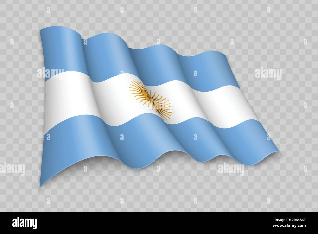 3D Realistic waving Flag of Argentina on transparent background Stock Vector Image & Art - Alamy
