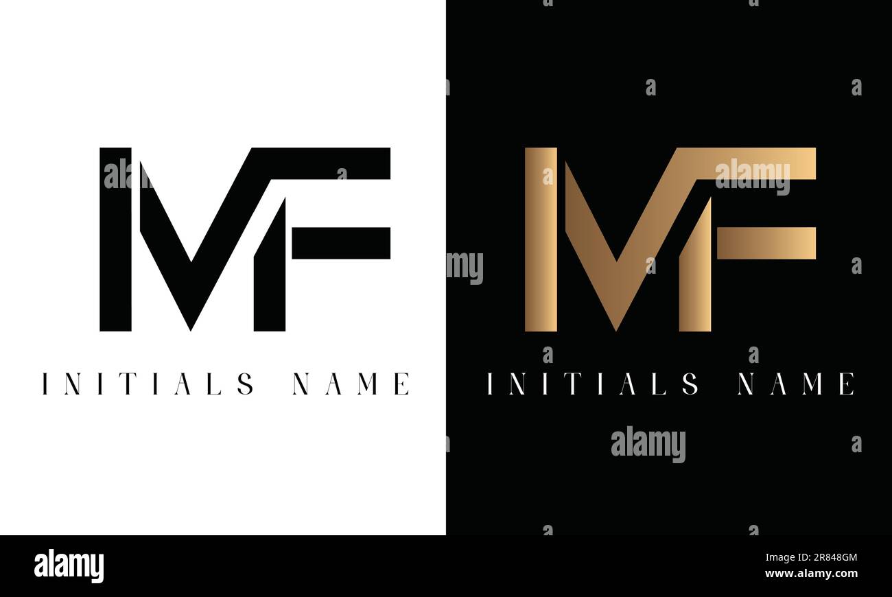 Luxury Initial MF or FM Monogram Text Letter Logo Design Stock Vector ...