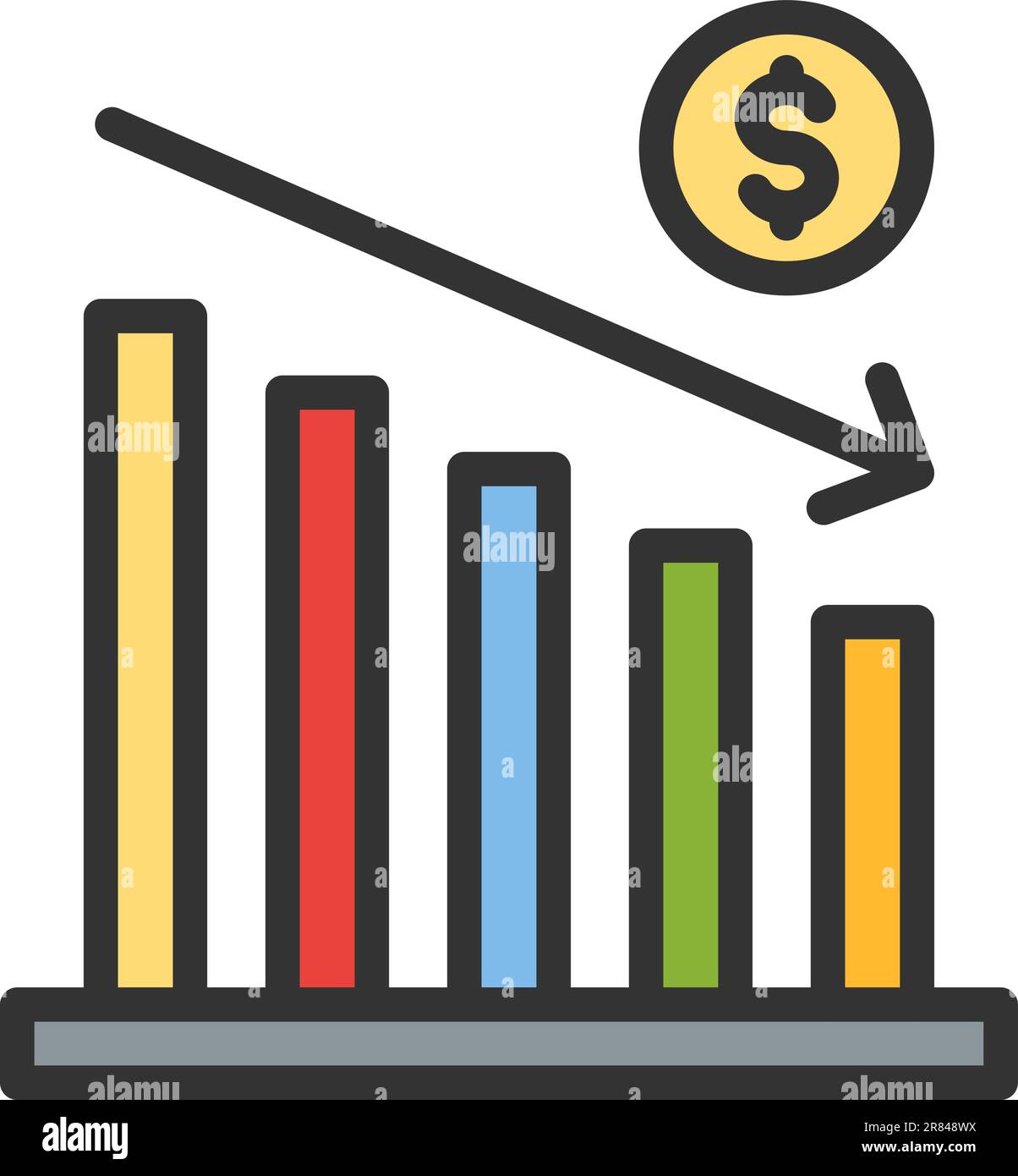 Decrease icon vector image Stock Vector Image & Art - Alamy