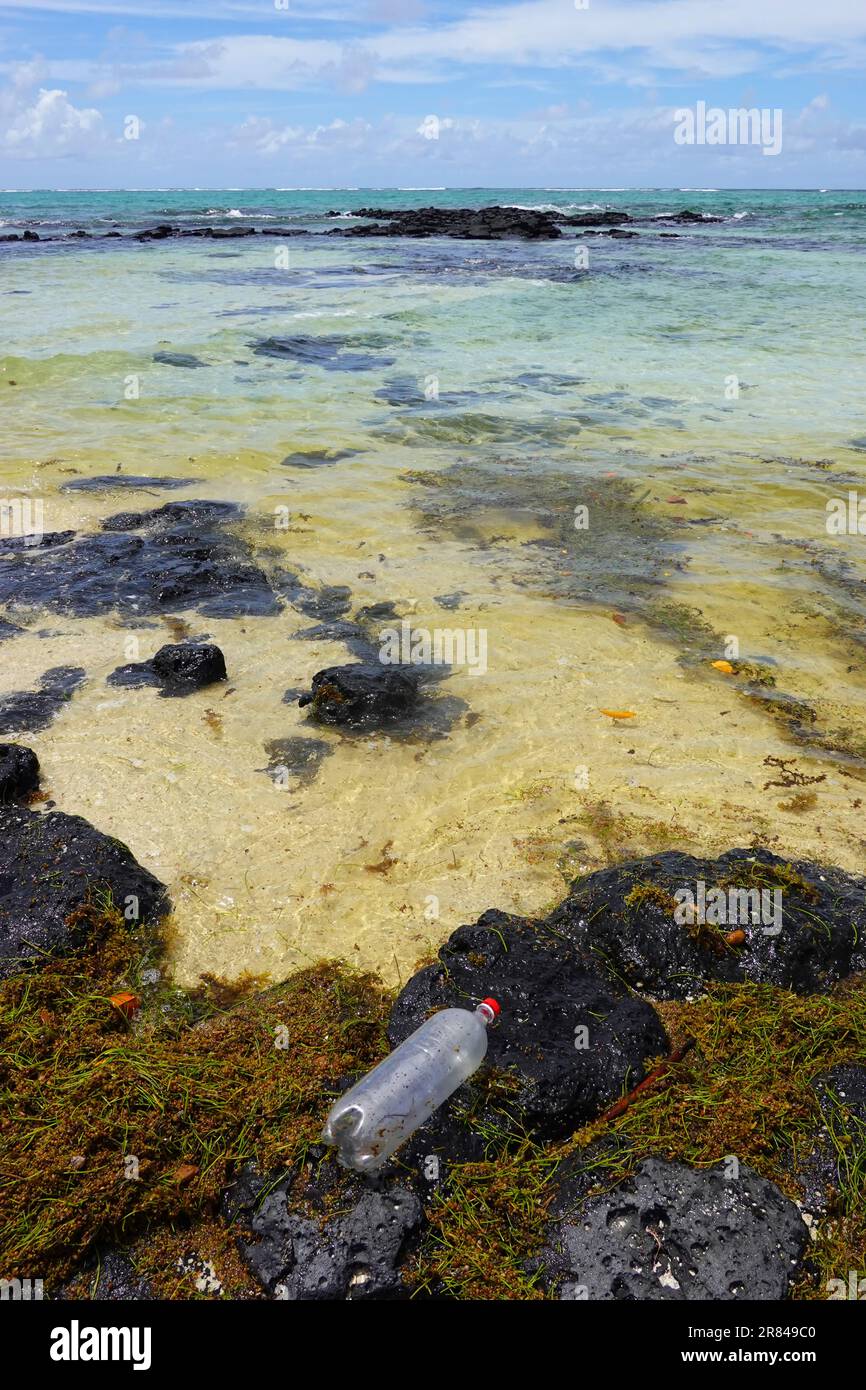 Plastic waste, beach of Mauritius Stock Photo - Alamy
