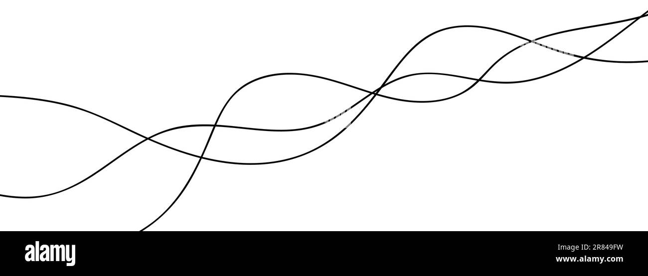 Curve wave line graphic template. Vector illustration isolated on white ...