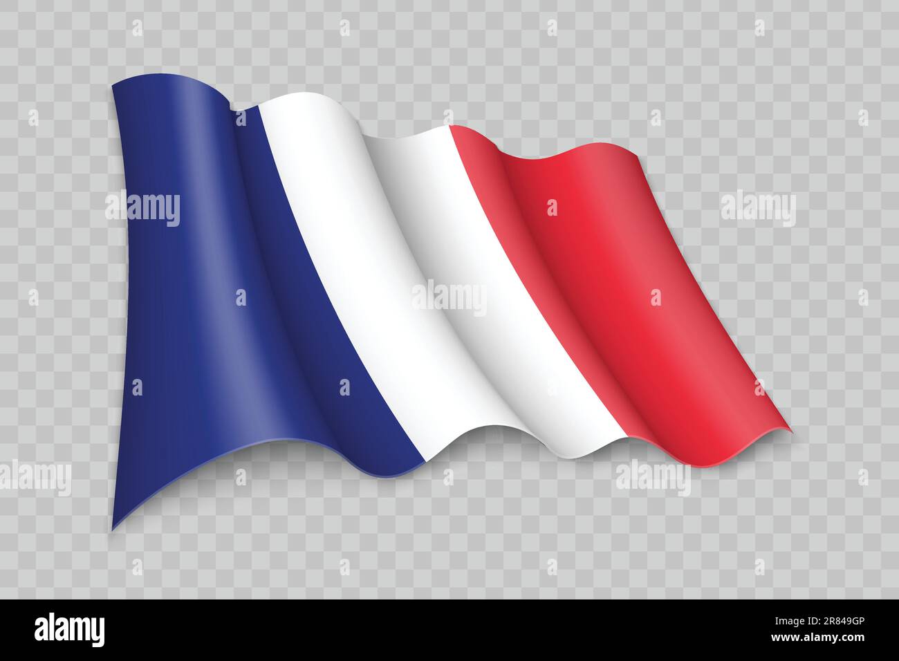 3D Realistic waving Flag of France on transparent background Stock Vector Image & Art - Alamy