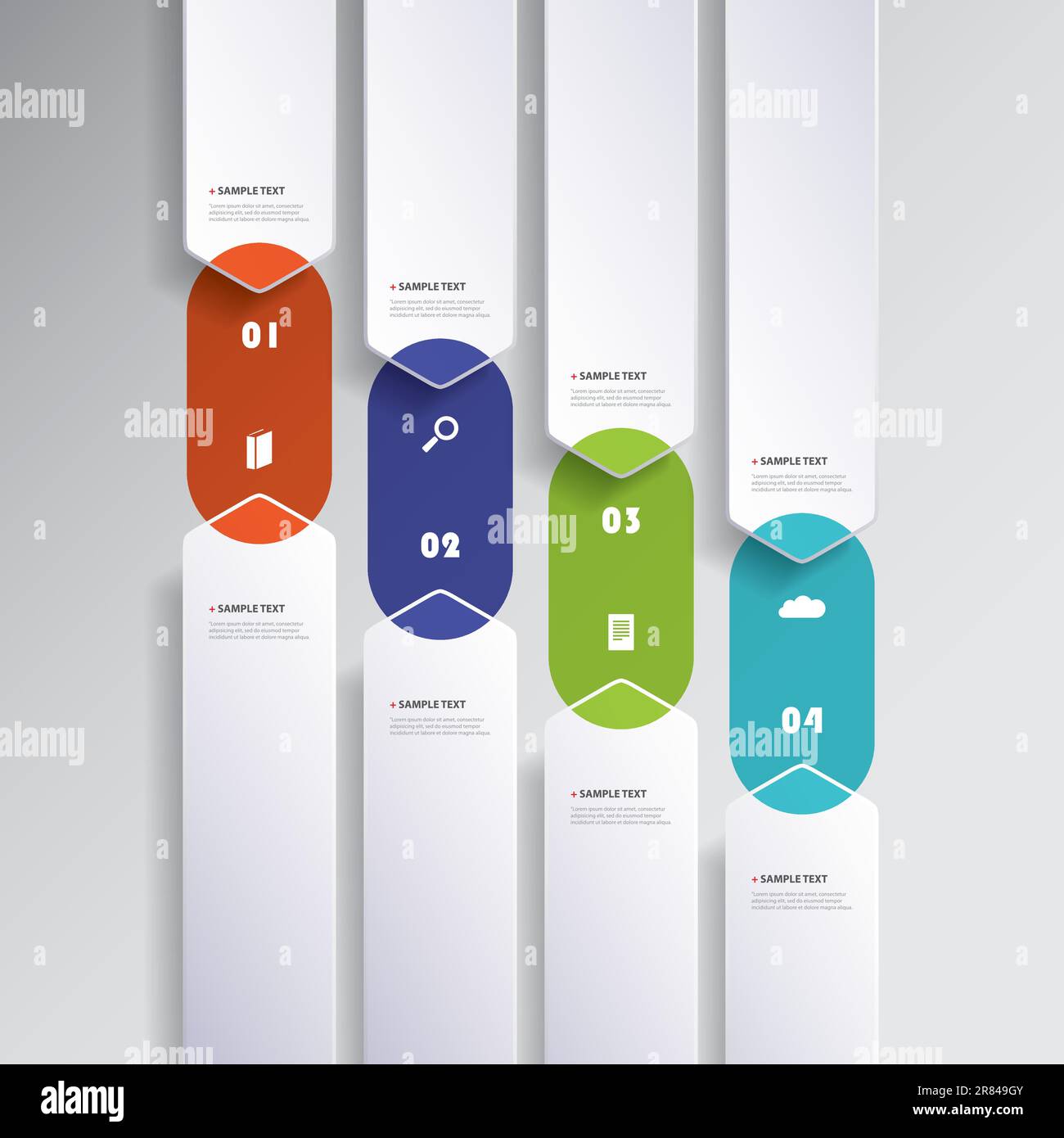 Colorful Modern Paper Cut Style Infographics Design - Oppositely ...