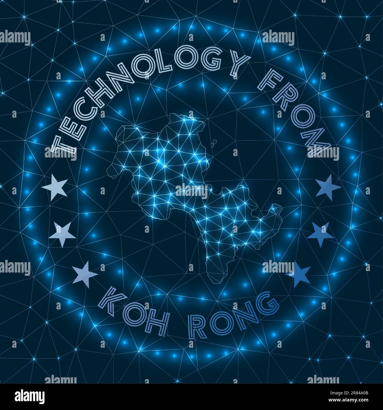 Technology From Koh Rong. Futuristic geometric badge of the island ...