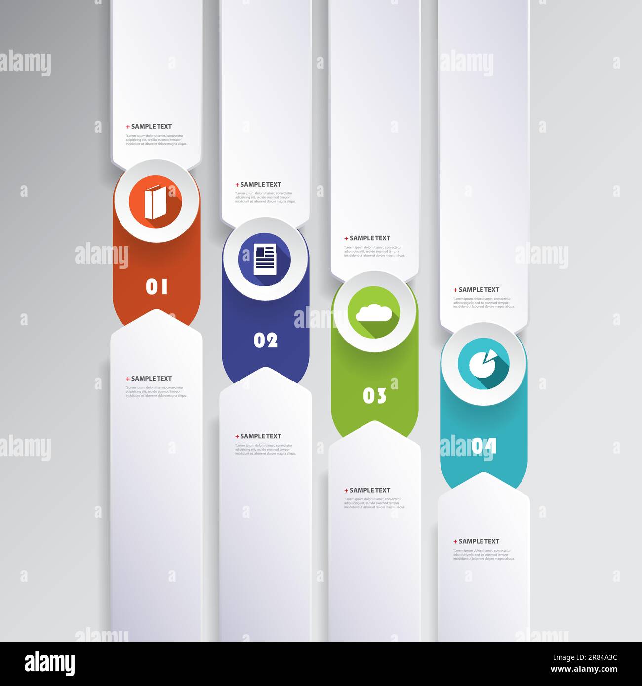Colorful Modern Paper Cut Style Infographics Design - Vertical Arrow ...
