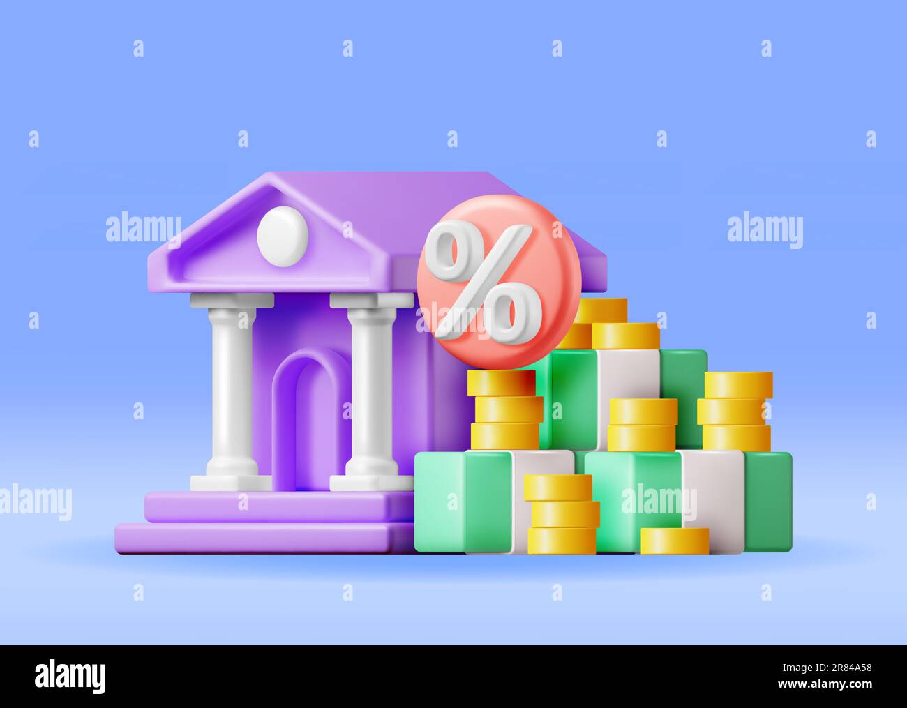 3D Growth Bank with Building Cash Money Stock Vector Image & Art - Alamy