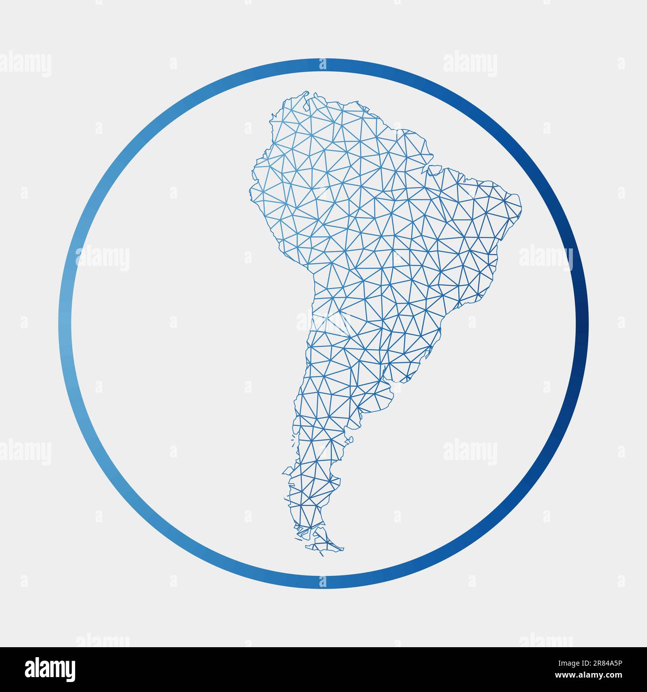 South America icon. Network map of the continent. Round South America ...