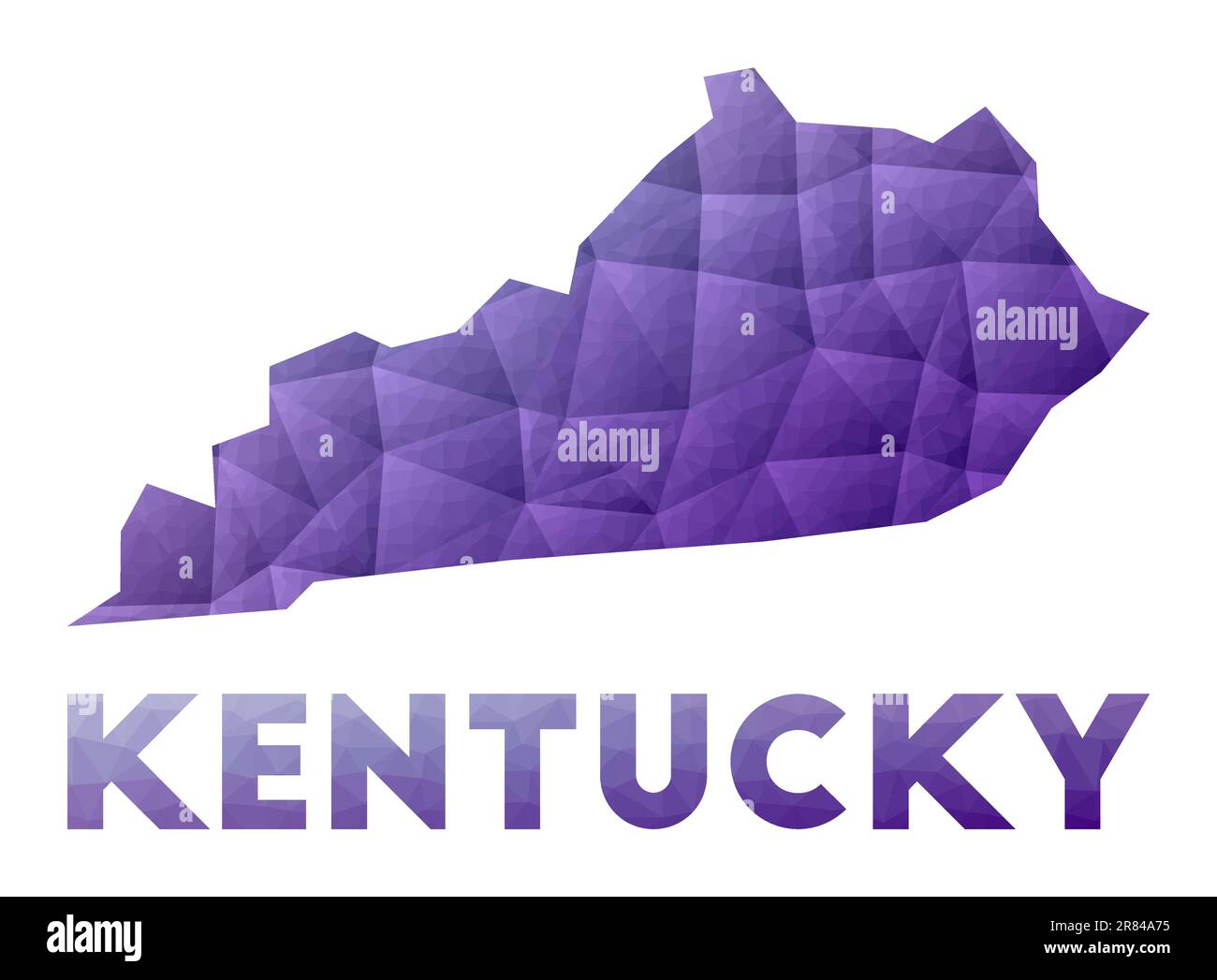 Map of Kentucky. Low poly illustration of the US state. Purple ...