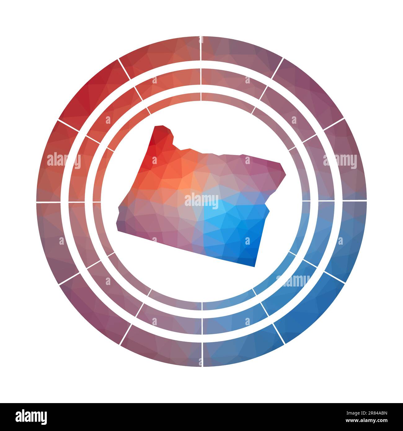 Oregon badge. Bright gradient logo of US state in low poly style ...