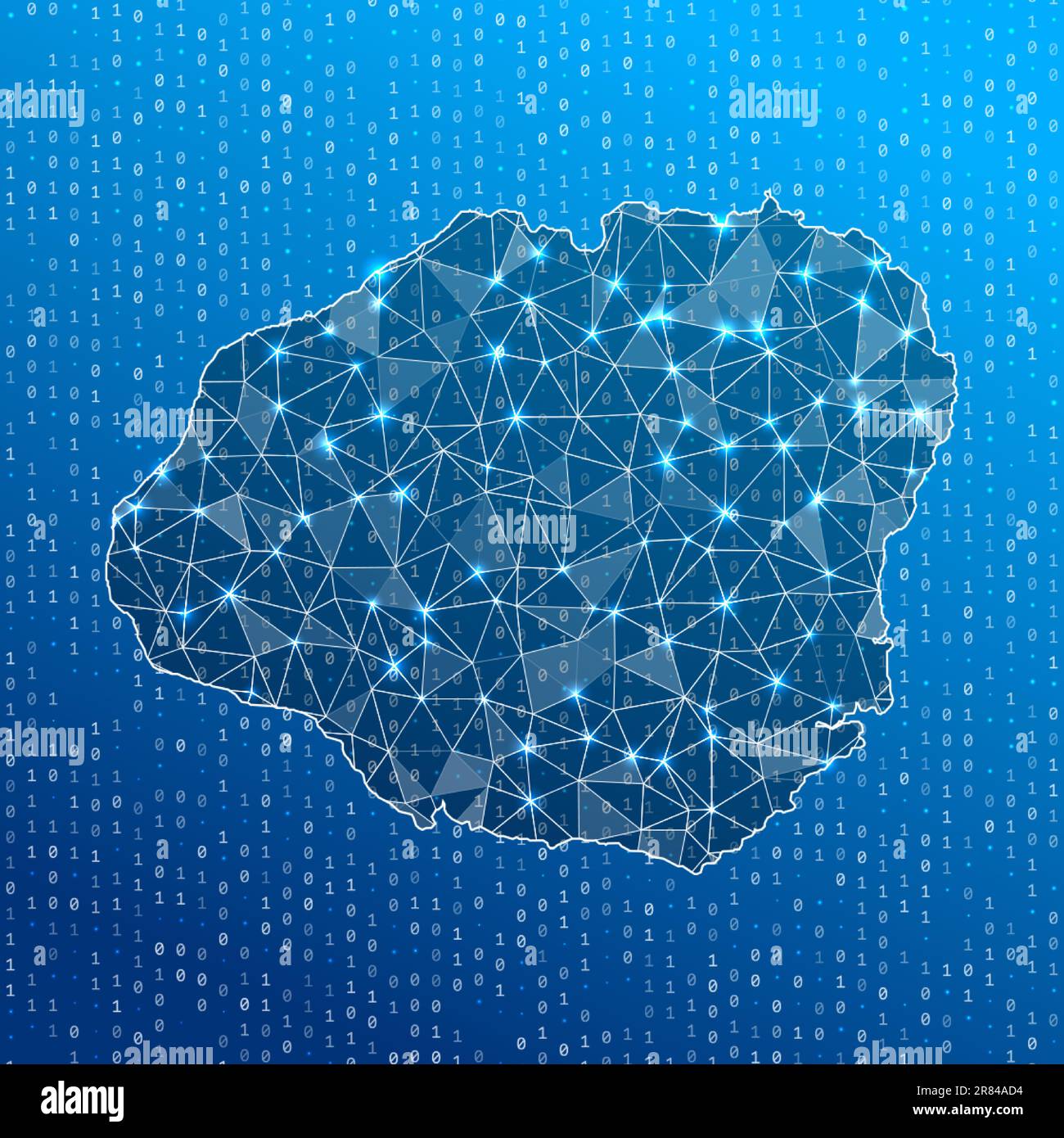 Network map of Kauai. Island digital connections map. Technology ...