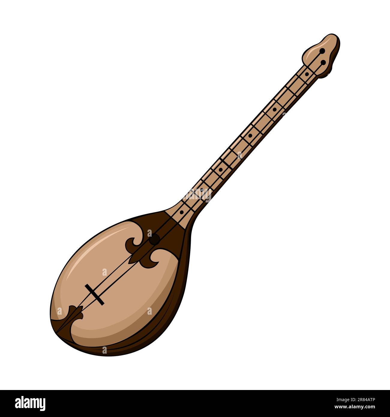 Dombyra Kazakh traditional folk musiacal instrument. Vector ...