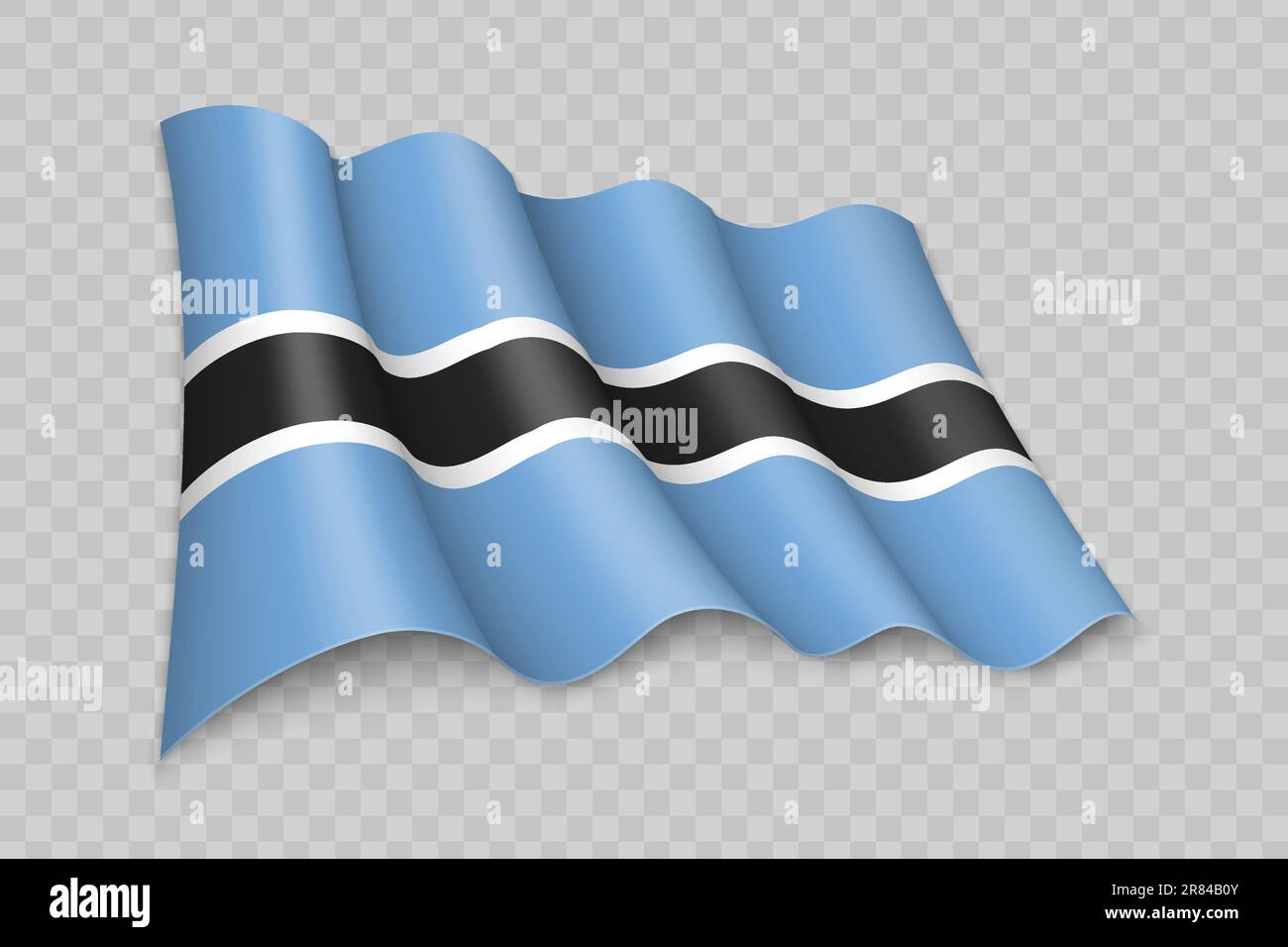 3D Realistic waving Flag of Botswana on transparent background Stock Vector Image & Art - Alamy