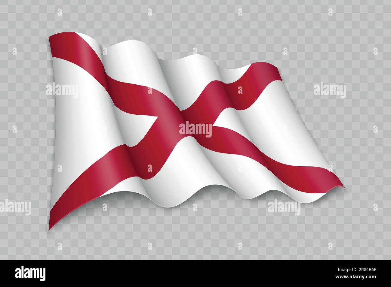 3D Realistic waving Flag of Alabama is a state of United States on ...