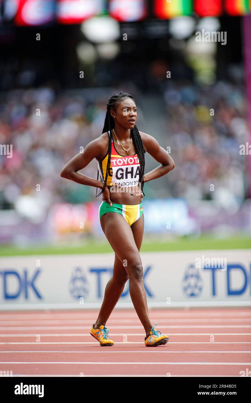 Akua OBENG-AKROFI participating in the 4x100m relay at the World Athletics Championships London ...