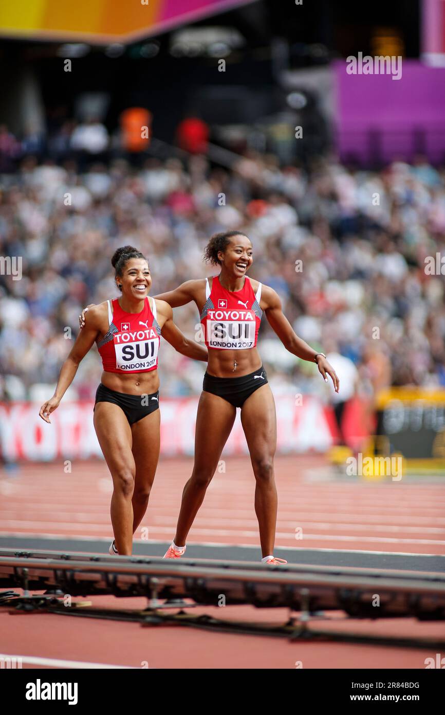 Sarah ATCHO and Mujinga KAMBUNDJI participating in the 4x100m relay at ...