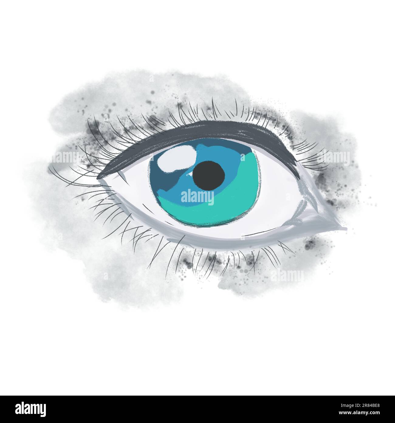 Eye drawn by hand in a watercolor style. Color illustration for design ...