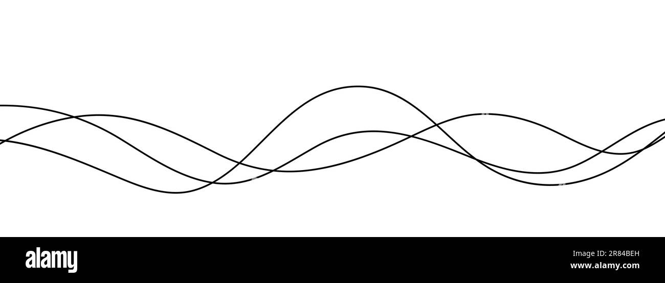 Thin line wavy abstract background. Vector illustration Stock Vector ...