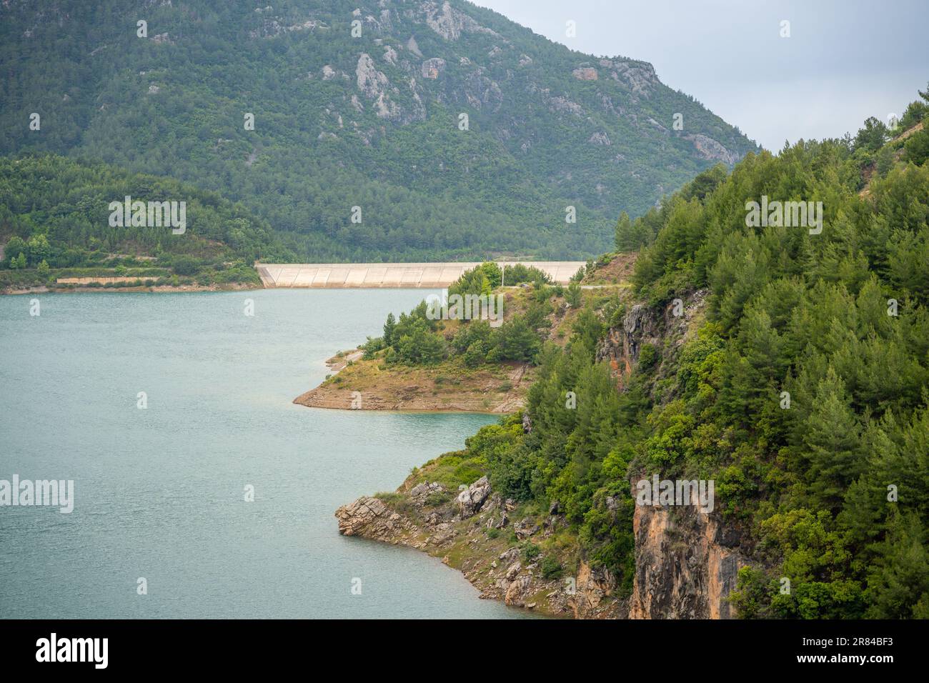 View of Dam on Dimcay River in Alanya region. Famous local place, the ...
