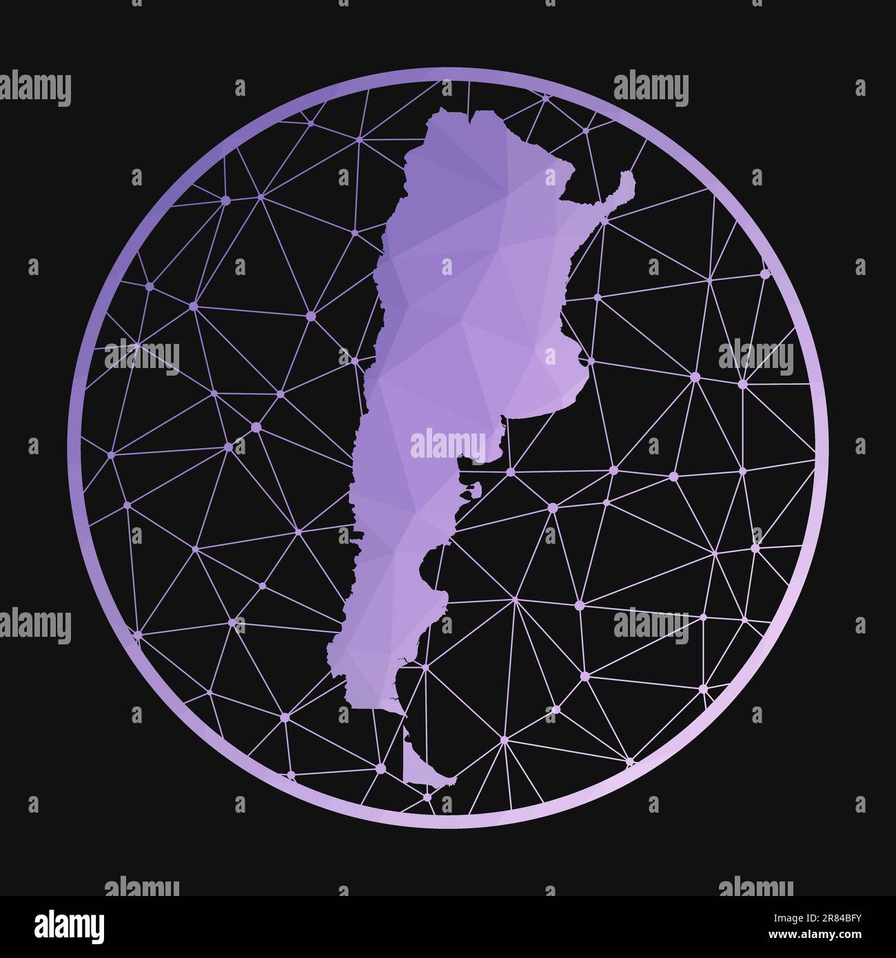 Argentina icon. Vector polygonal map of the country. Argentina icon in ...