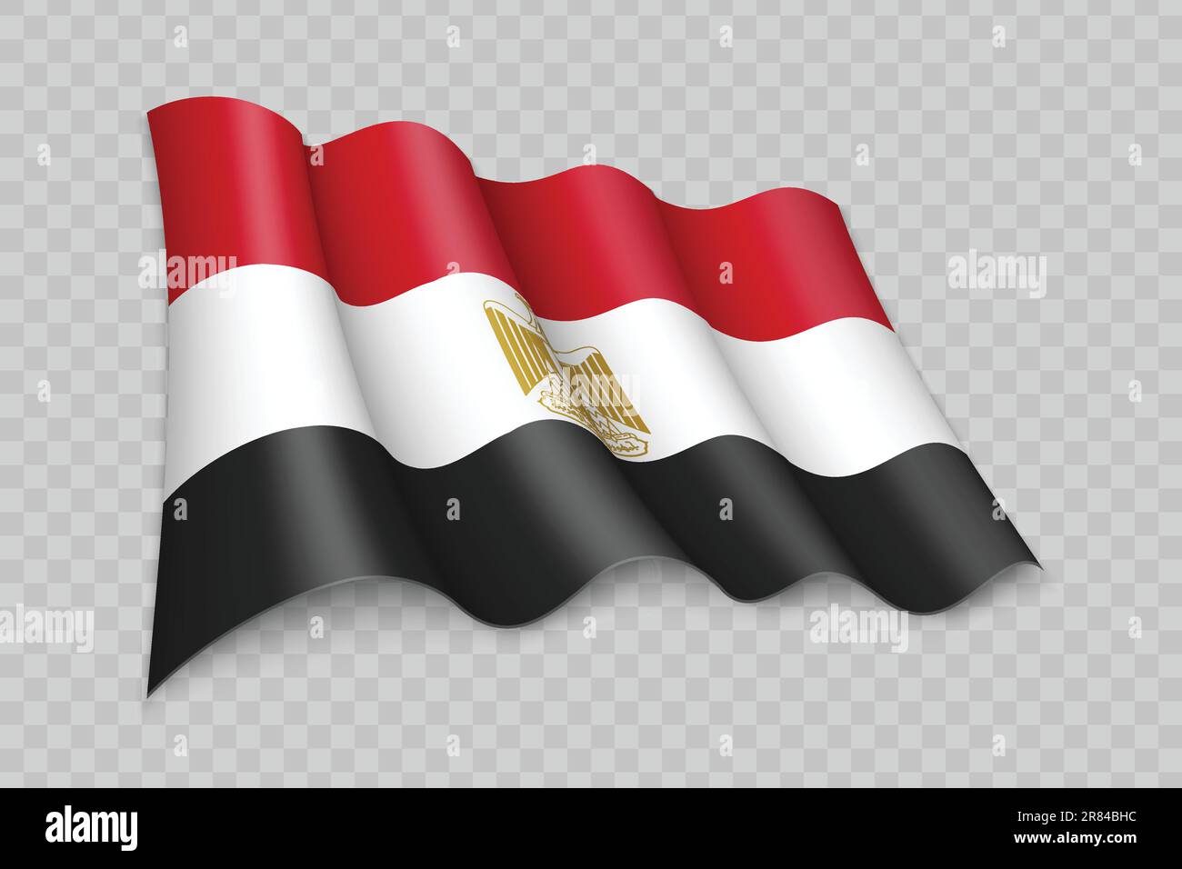 3D Realistic waving Flag of Egypt on transparent background Stock ...