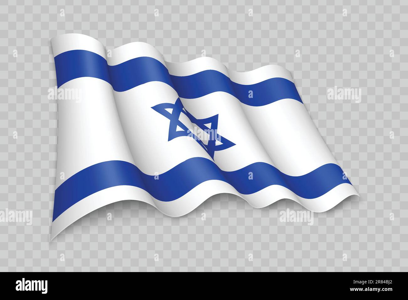 3D Realistic waving Flag of Israel on transparent background Stock ...