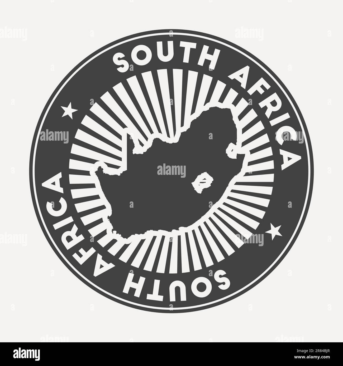 South Africa round logo. Vintage travel badge with the circular name ...