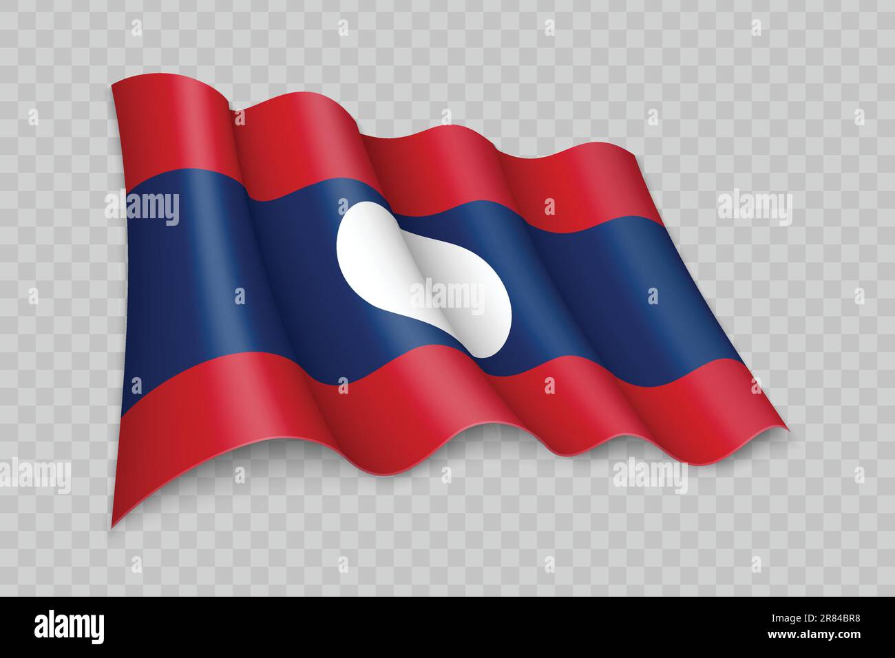 3D Realistic waving Flag of Laos on transparent background Stock Vector ...