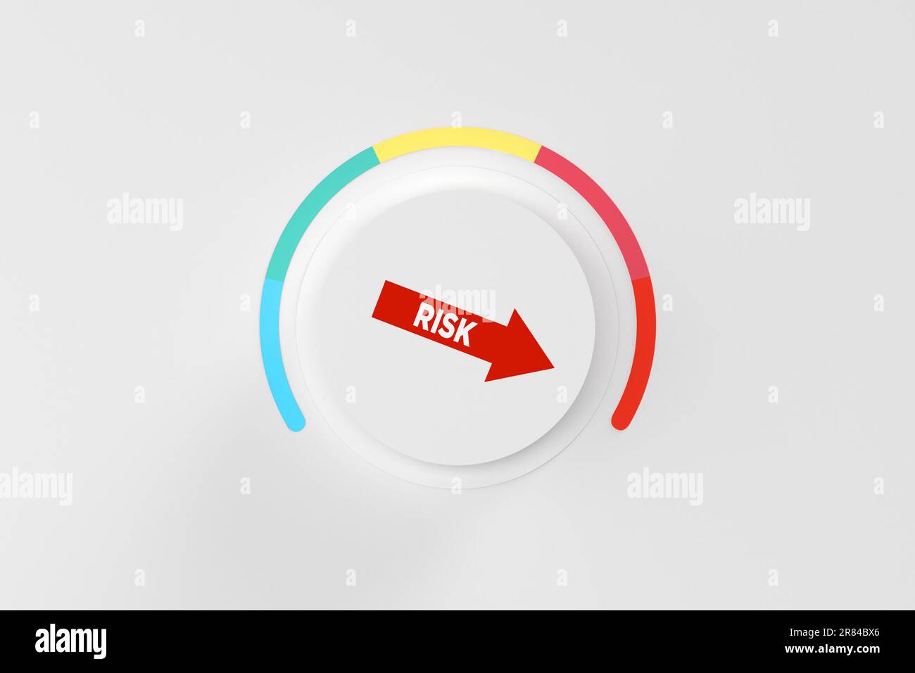 Risk management and maximum risk concept. Level or volume knob showing ...