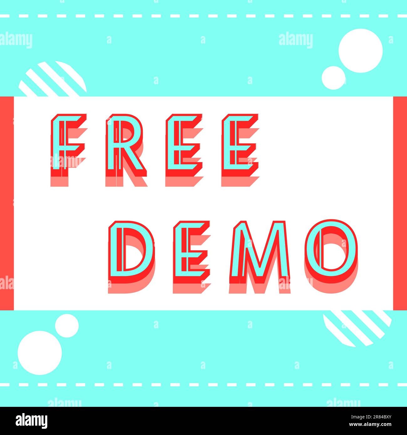 Free demo cyan and red promotion banner Stock Vector Image & Art - Alamy