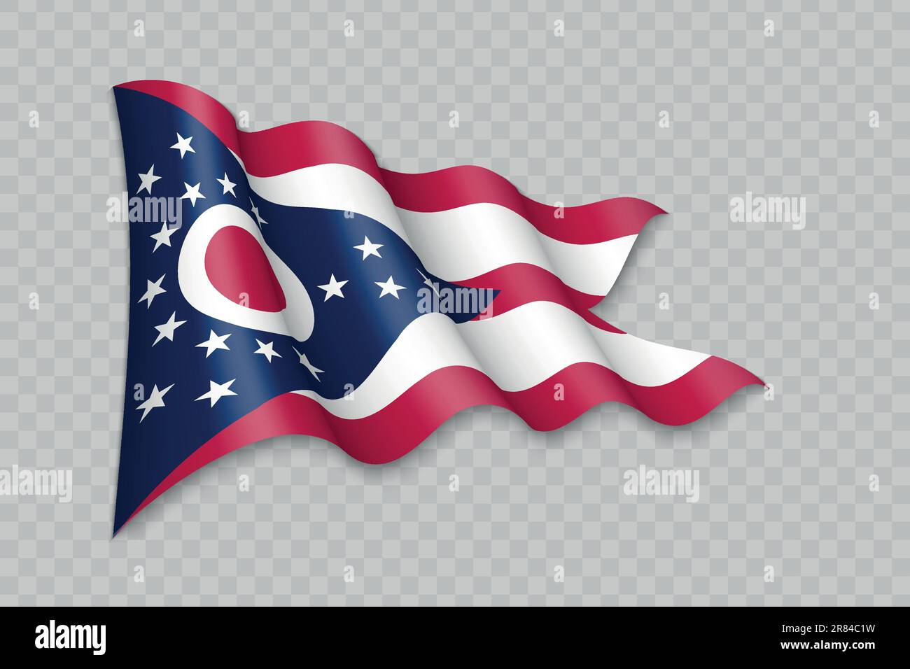 3D Realistic waving Flag of Ohio is a state of United States on ...