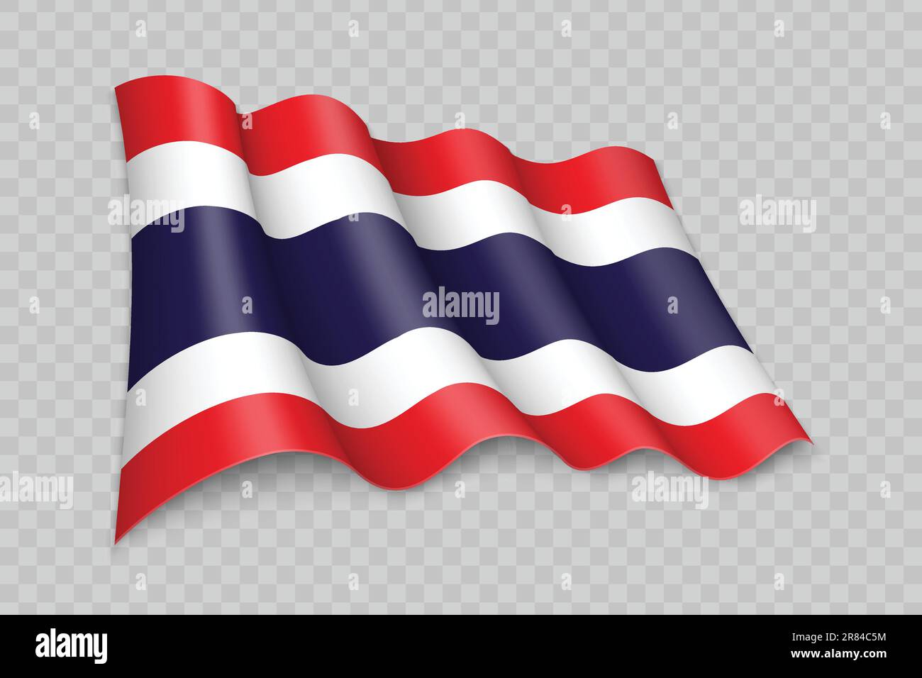 3D Realistic waving Flag of Thailand on transparent background Stock ...