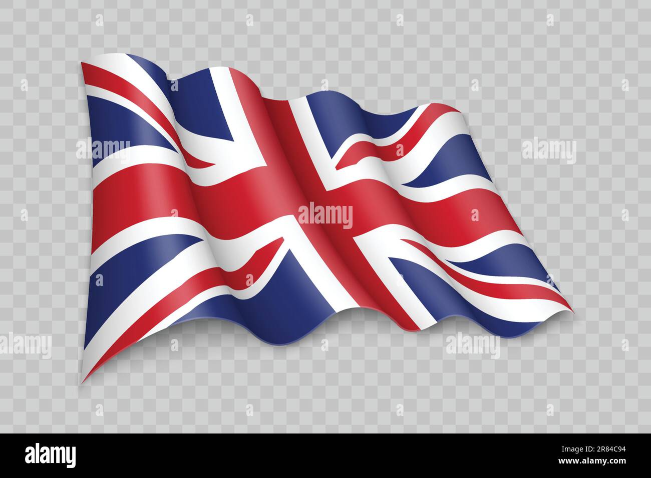 3D Realistic waving Flag of United Kingdom on transparent background ...