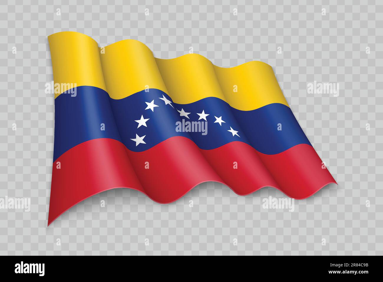 3D Realistic waving Flag of Venezuela on transparent background Stock ...