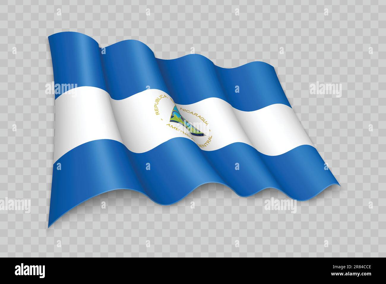 3D Realistic waving Flag of Nicaragua on transparent background Stock Vector Image & Art - Alamy