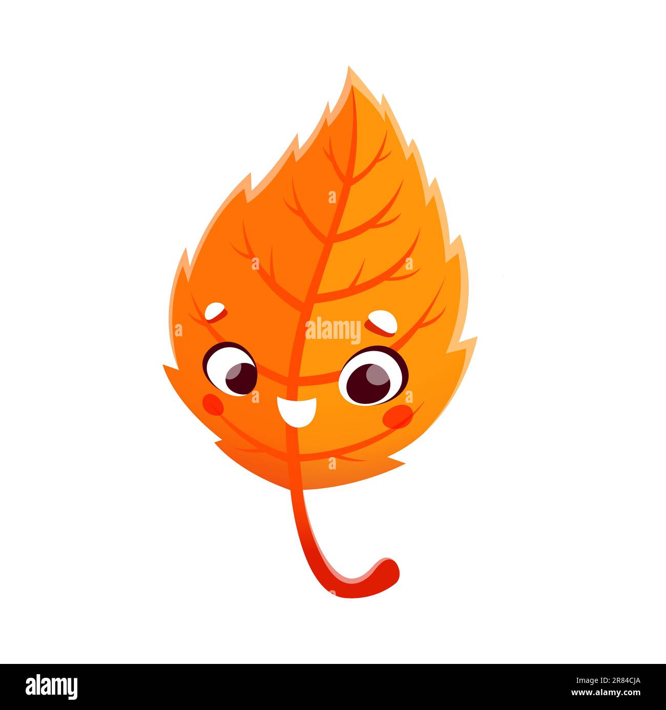 Cartoon orange leaf character, back to school and education vector ...
