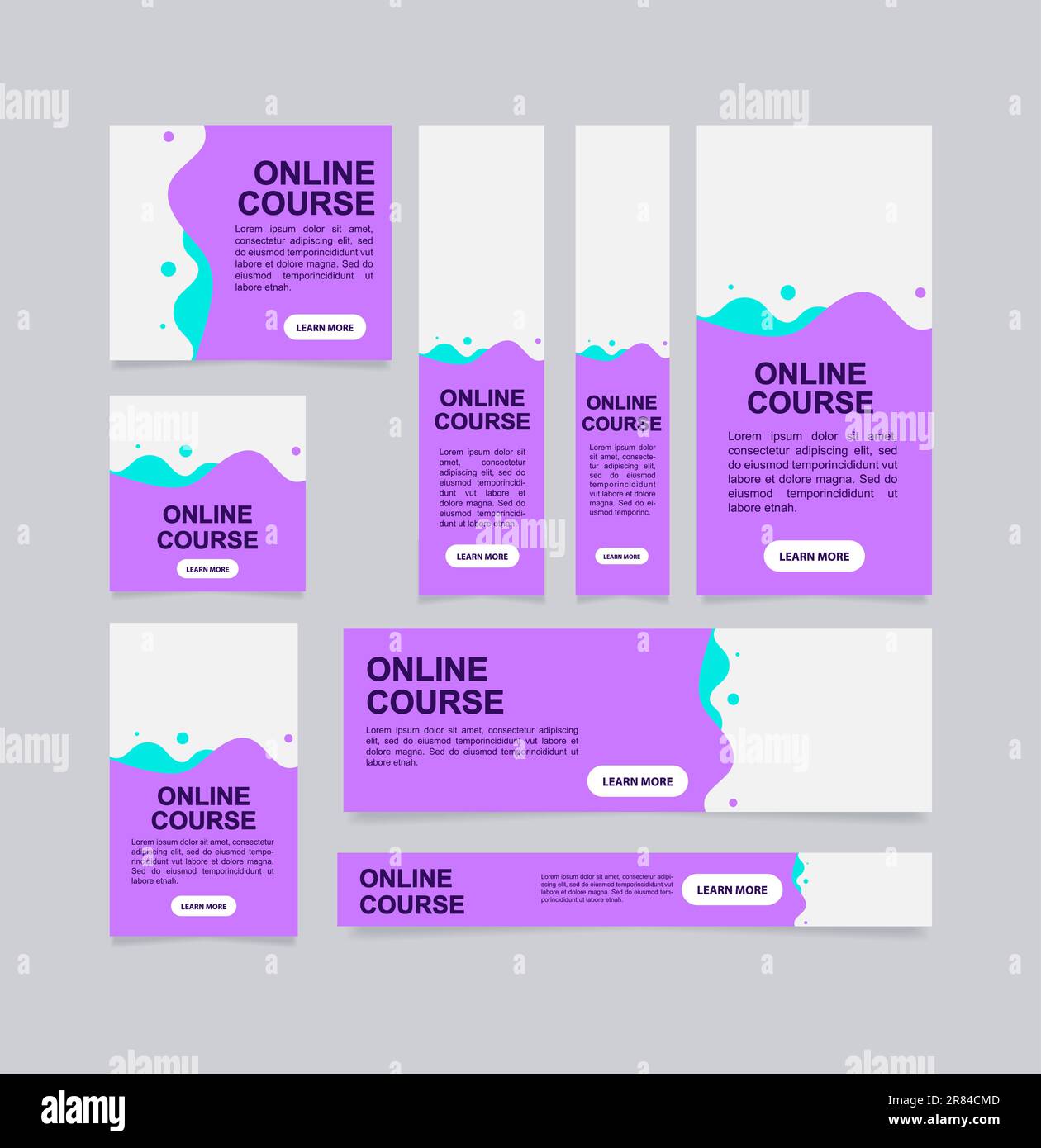 Online business course web banner design template Stock Vector Image ...