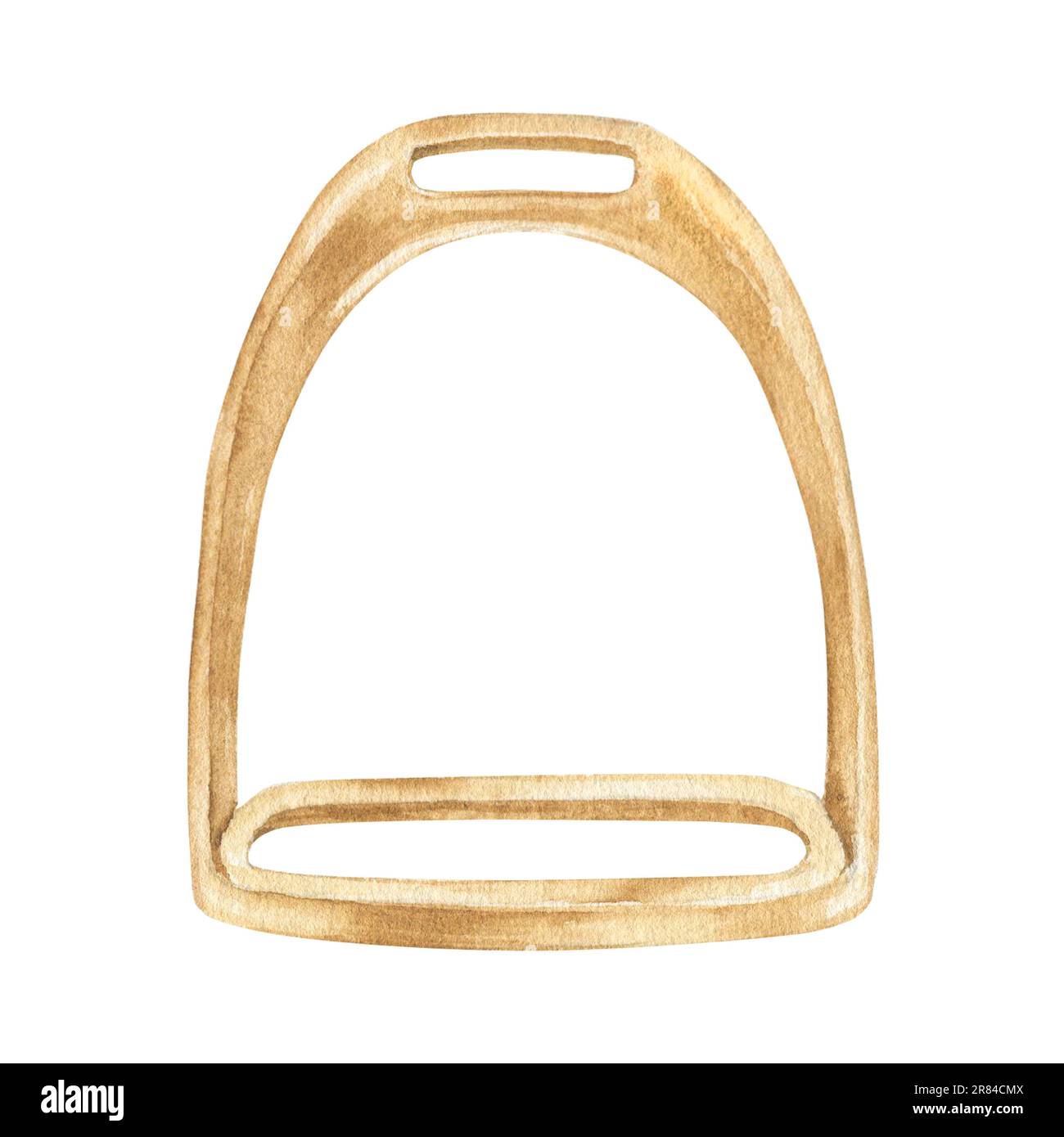 Watercolor illustrations of golden stirrup, isolated. Can be used as a ...