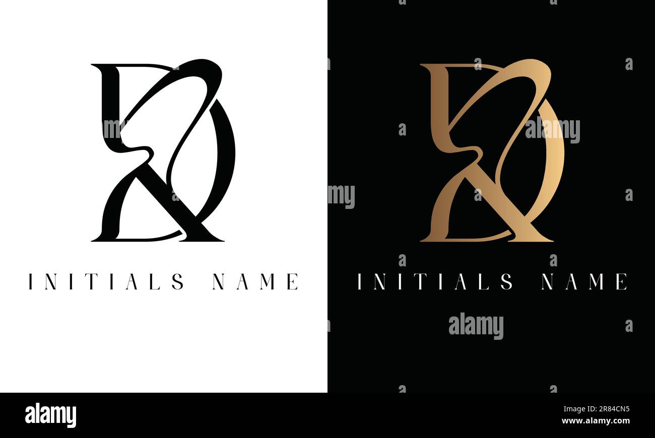 Luxury Initial DK or KD Monogram Text Letter Logo Design Stock Vector ...