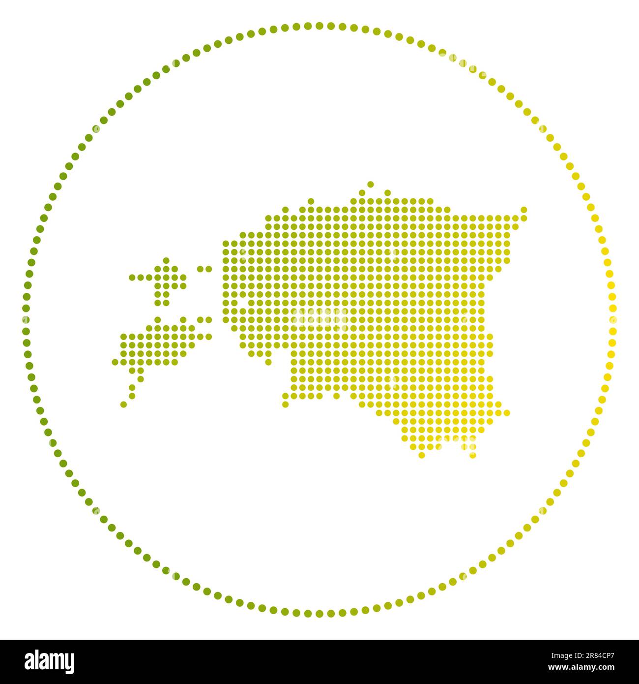 Estonia digital badge. Dotted style map of Estonia in circle. Tech icon ...