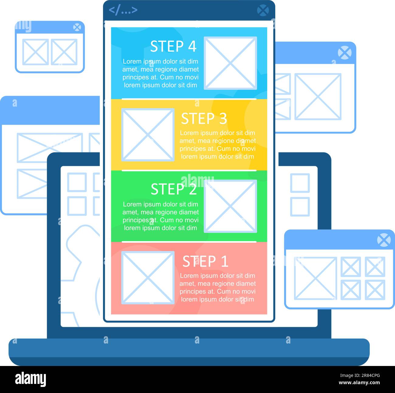 Adapting site for smartphone infographic chart design template Stock ...