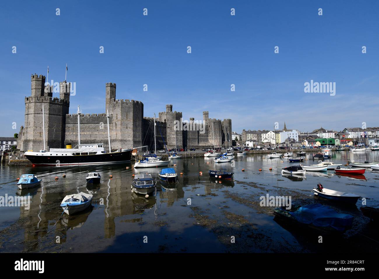 Caernarfon Castle in Gwynedd, Wales, Uk a UNESCO World Heritage Site ...
