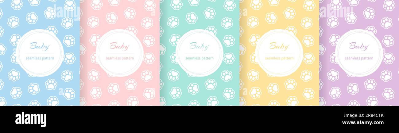 Cute baby seamless pattern. Repeating kid pattern. Girls and boys ...