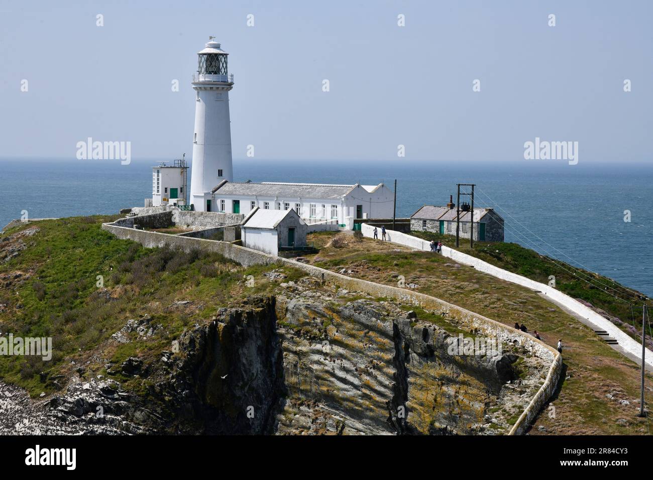 The South Stack Lighthouse built on the small island off the north-west ...