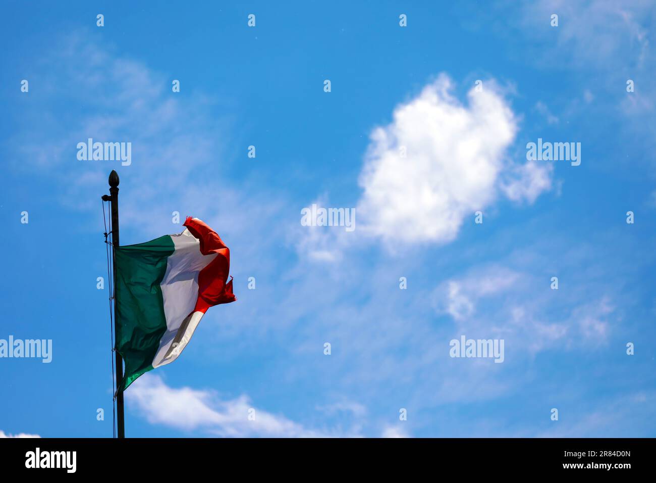 Italian flag waving in the wind outdoor Stock Photo - Alamy