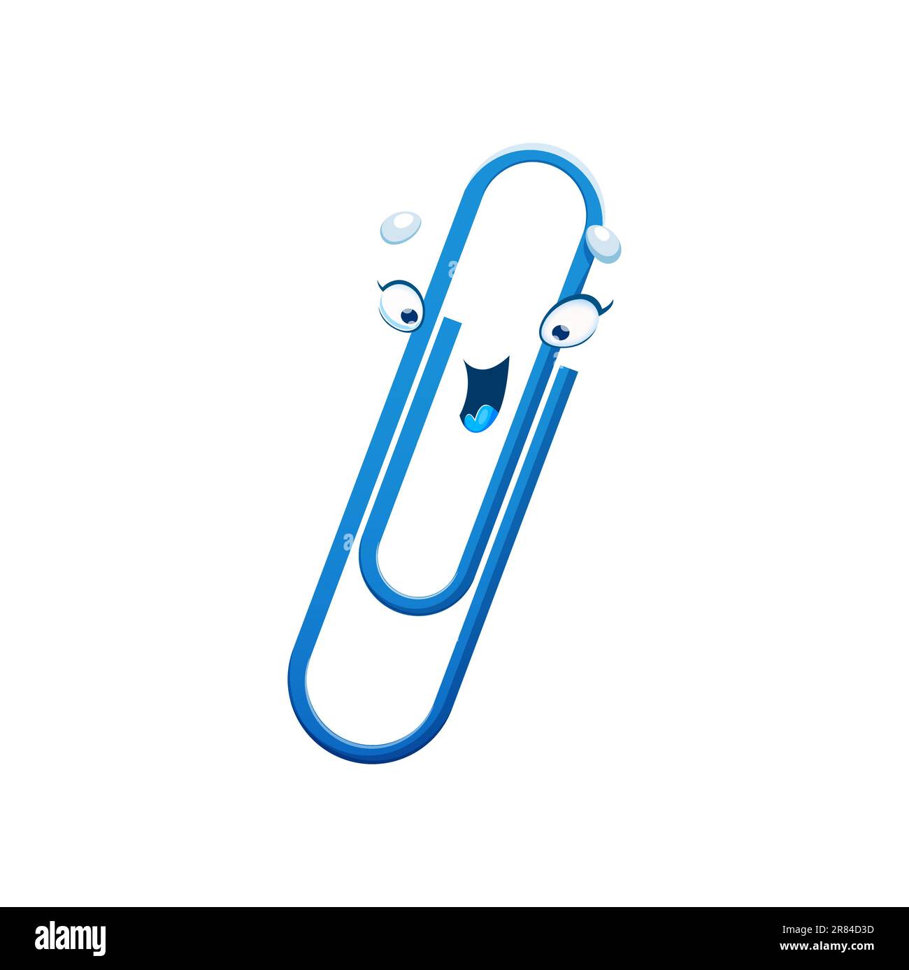 Cartoon paper clip, school character or education mascot, vector funny ...