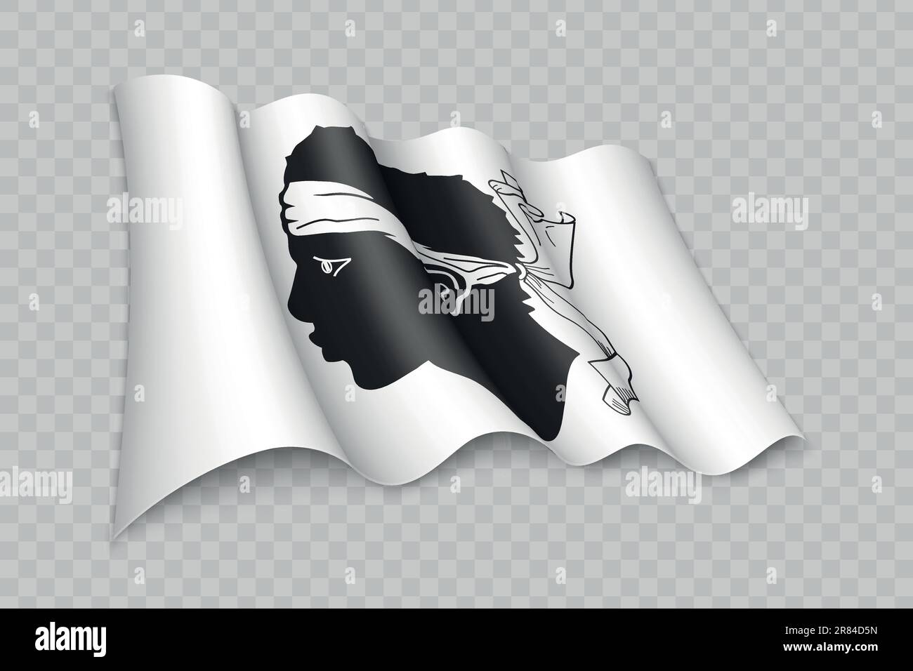 3D Realistic waving Flag of Corsica is a region of France on ...