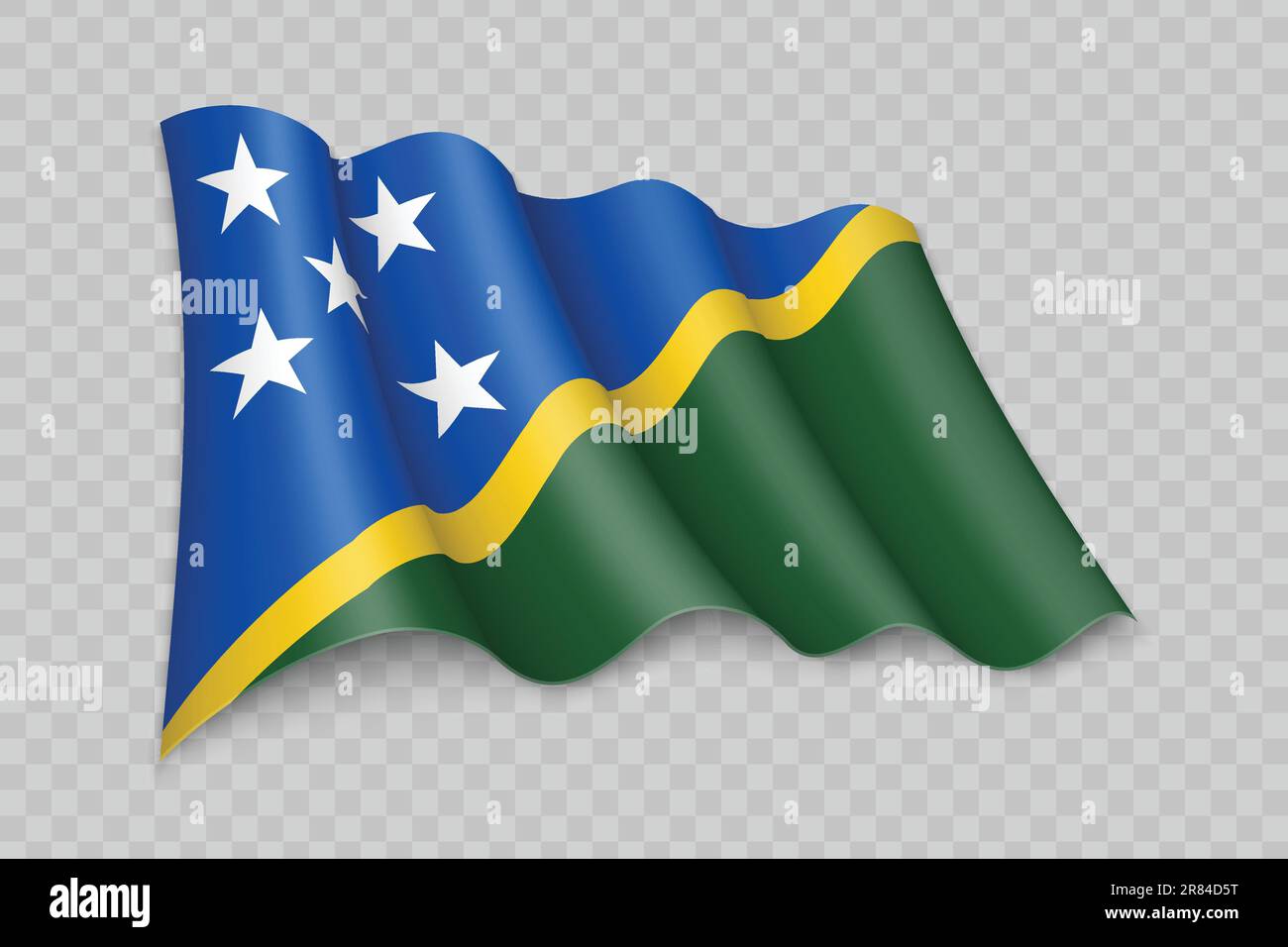3D Realistic waving Flag of Solomon Islands on transparent background Stock Vector Image & Art ...
