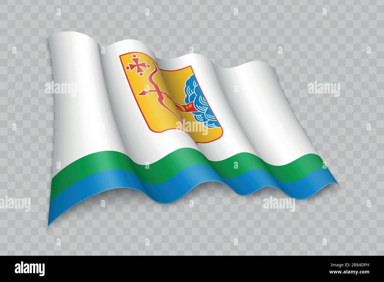 3D Realistic waving Flag of Kirov Oblast is a region of Russia on ...